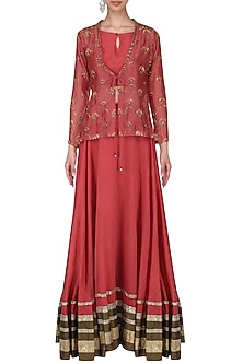 Mauve Hand Embroidered Kurta Set Design by Kudi Pataka Designs at ...